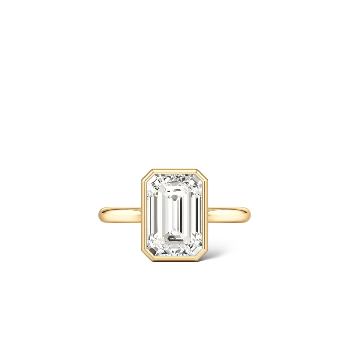 Bezel Emerald Cut Engagement Ring – Valentina Fine Jewellery